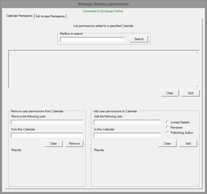 Office 365/Exchange Online Permissions GUI – Techmological